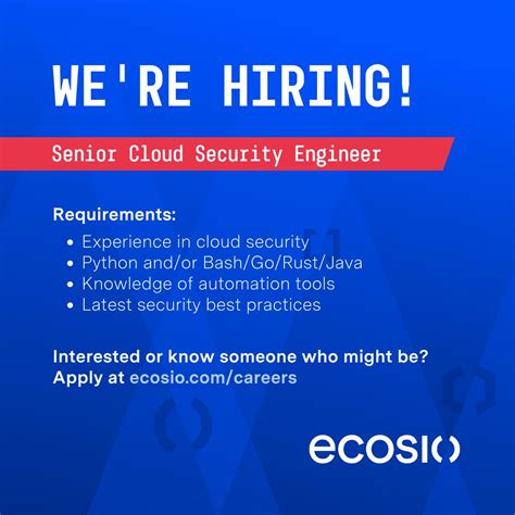 Ecosio On Linkedin Senior Cloud Security Engineer Fmd