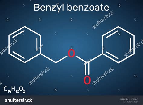 Benzyl Benzoate Molecule Topical Treatment Scabies Stock Vector