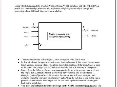 SOLVED Using VHDL Language Intel Quartus Prime Software VHDL