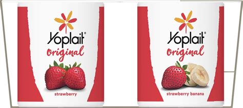 Yoplait Original Low Fat Yogurt Variety Pack Strawberry And Strawberry