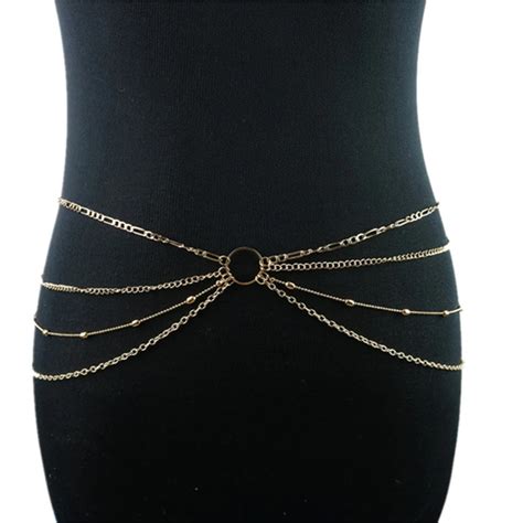 Buy Sexy Golden Multilayer Cross Body Jewelry Women