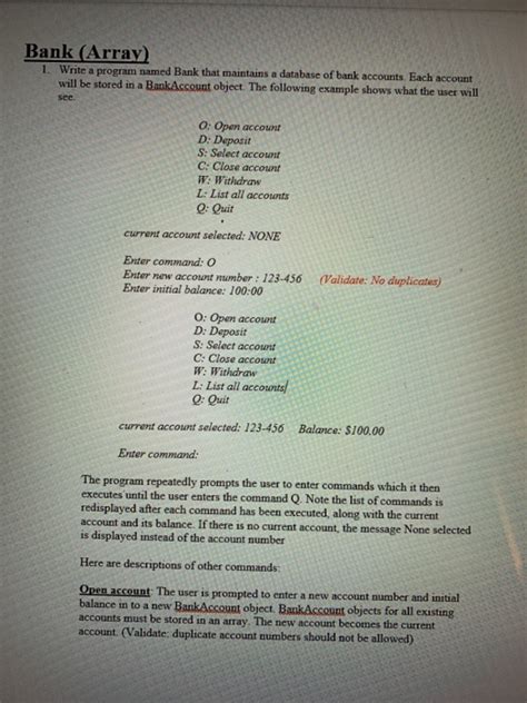 Solved Bank Array 1 Write A Program Named Bank That