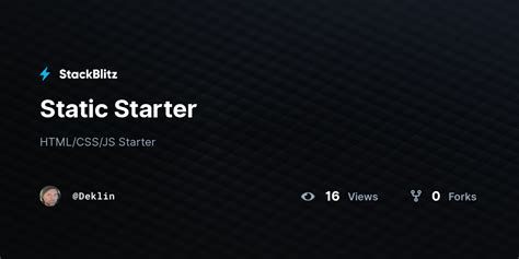 Static Starter Stackblitz