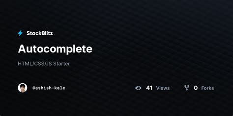 Autocomplete Stackblitz