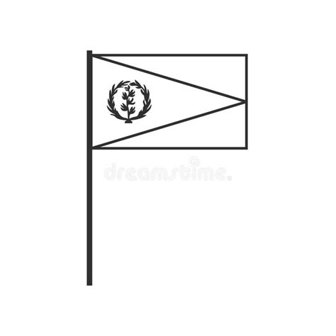 Eritrea Flag Icon In A Heart Shape In Black Outline Flat Design Stock Vector Illustration Of