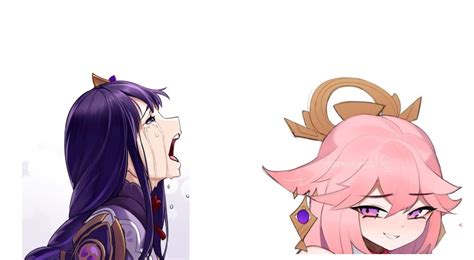 [template] Raiden Crying To Yae Miko R Animemebank