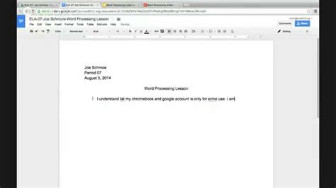 Mastering The Chromebook Word Processing Lesson Video 4 Youtube Mastering The Chromebook Word Processing Lesson Video 4 Youtube