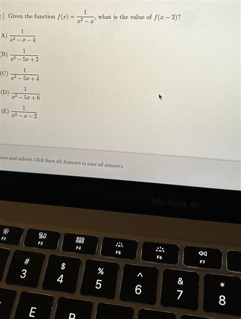 Solved Given The Function F X 1x2 X ﻿what Is The Value Of