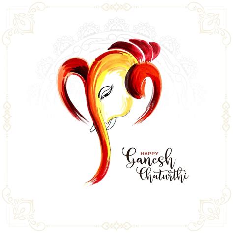 Free Vector Happy Ganesh Chaturthi Religious Hindu Festival