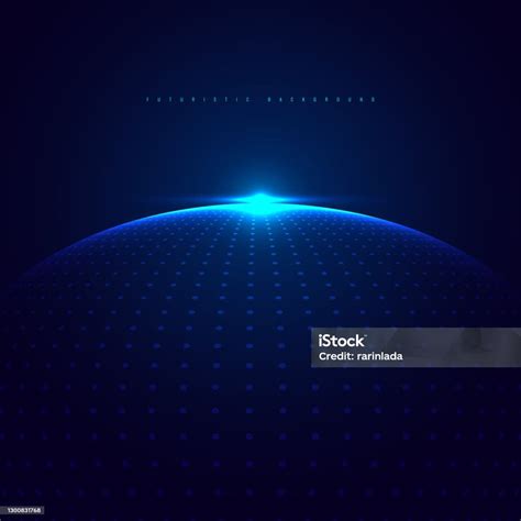 Abstrak 3d Biru Bersinar Titiktitik Partikel Bola Dengan Pencahayaan