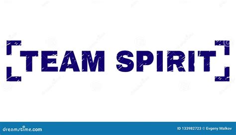 Scratched Textured Team Spirit Stamp Seal Inside Corners Stock Vector