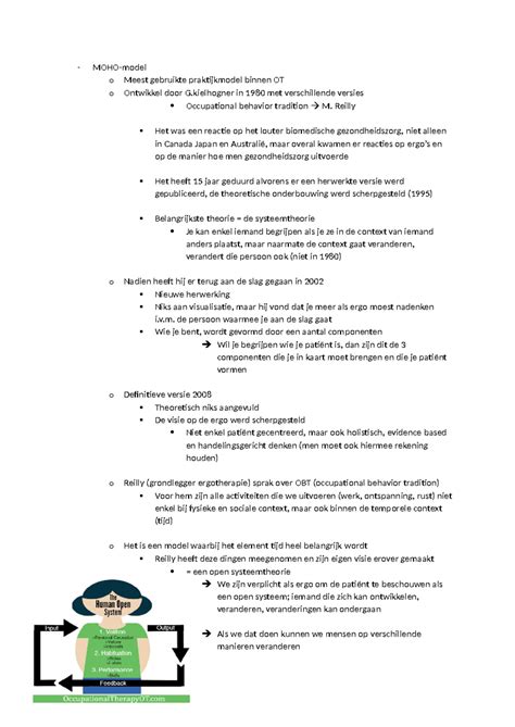 Moho Model Samenvatting Beroepsontwikkeling Moho Model O Meest
