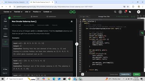Max Circular Subarray Sum Gfg Potd 26 11 24 Gfg Problem Of The