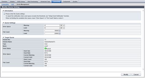 modify quota setting