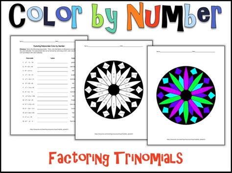Factoring Trinomials Coloring Activity Worksheet Answers