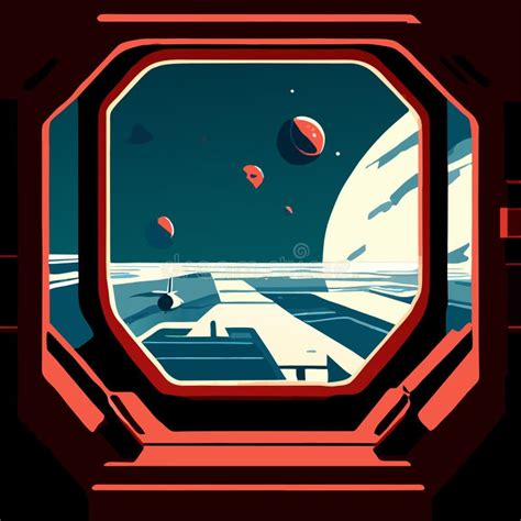 Window Of The Spaceship Vector Illustration Of A Spaceship With A View