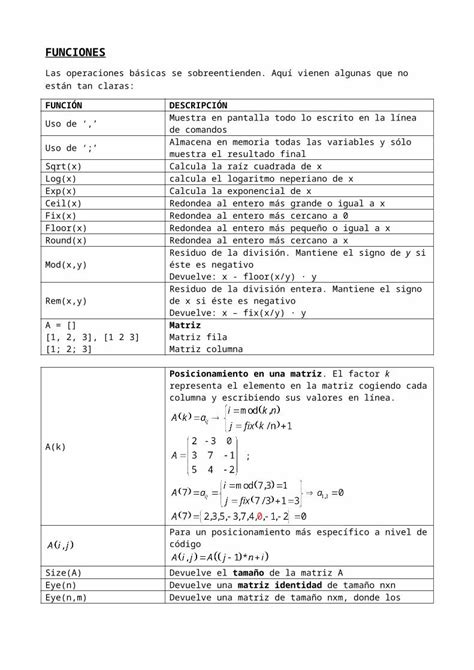 Doc Sintaxis De Matlab Dokumentips
