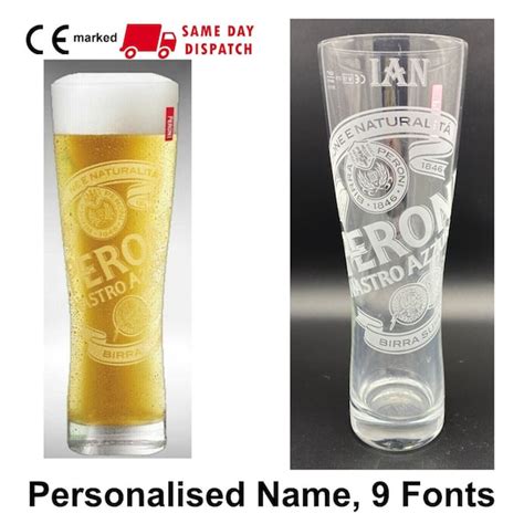 Personalised Peroni Beer Glass Etsy Uk
