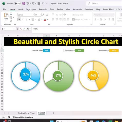 Beautiful And Stylish Circle Chart In Excel