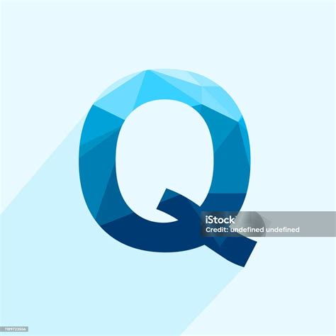 긴 그림자와 파란색 벡터 다각형 문자 Q 0명에 대한 스톡 벡터 아트 및 기타 이미지 0명 개념 개념과 주제 Istock