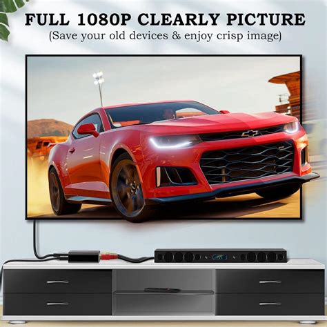 Tekholy RCA To HDMI Aluminum P RCA Composite CVBS AV To HDMI Video Audio Converter Adapter