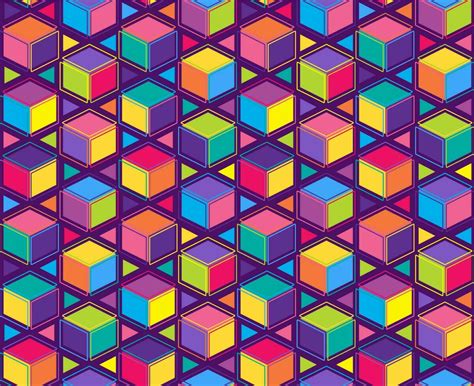 Geometric Cube Disco 80 Seamless Pattern 23733124 Vector Art At Vecteezy