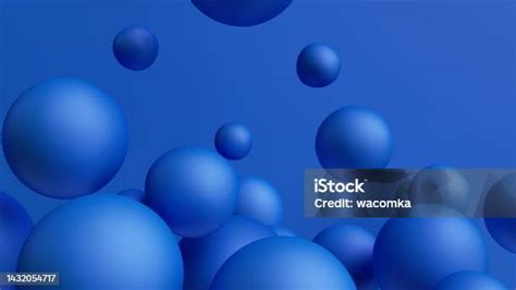 3d 렌더링 공 거품 및 풍선이있는 추상적 인 파란색 배경 간단한 둥근 모양 미니멀리스트 기하학적 배경 화면 구에 대한 스톡 사진 및 기타 이미지 Istock