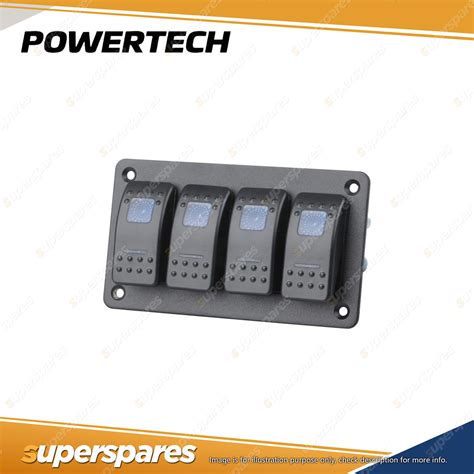 Powertech 4 Way Illuminated Blue Rocker Switch Panel High Quality Switches