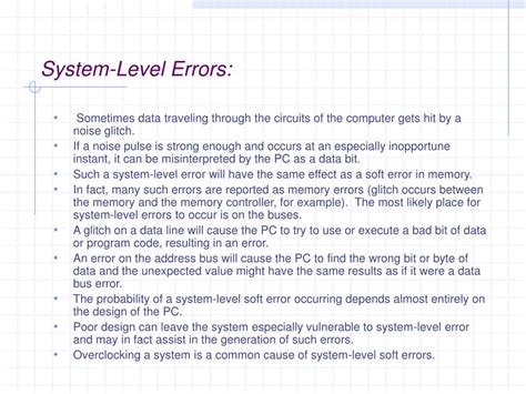 PPT Types Of Memory Errors PowerPoint Presentation Free Download ID