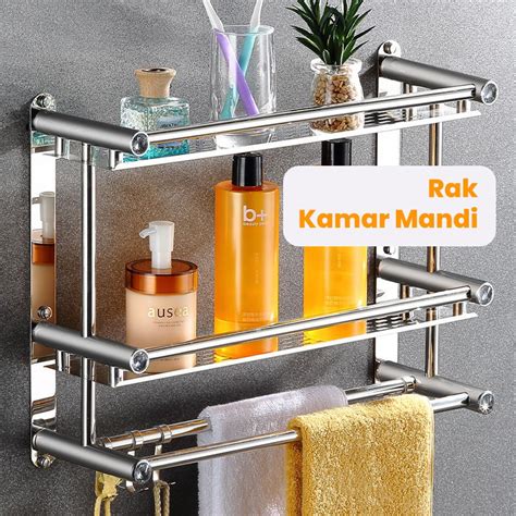 Jual Rak Gantung Kamar Mandi 2 Tingkat Rak Kamar Mandi Stainless Steel Rak Dapur Gantung 3 Susun