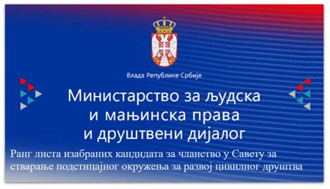 Министарство Ранг листа изабраних кандидата за чланство у Савету ЕУ