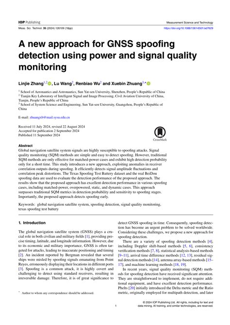 A New Approach For Gnss Spoofing Detection Using Power And Signal Quality Monitoring