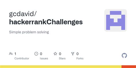 GitHub Gcdavid HackerrankChallenges Simple Problem Solving