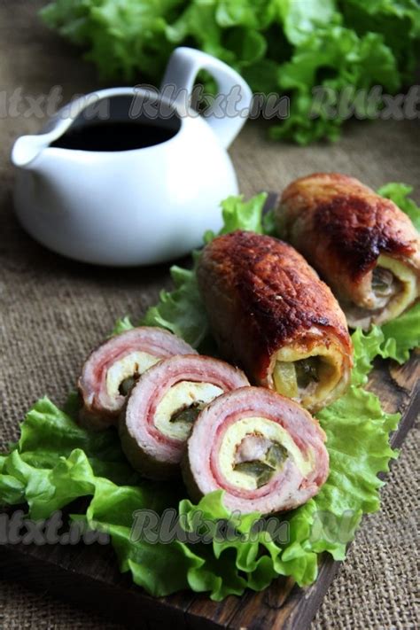Мясные рулетики с начинкой в духовке 18 пошаговых фото в рецепте