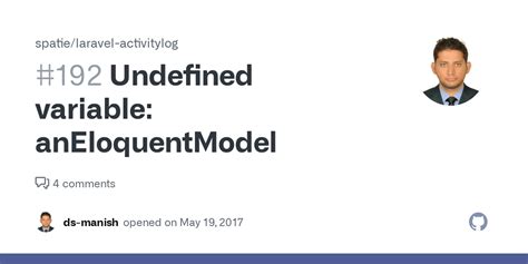 Undefined Variable AnEloquentModel Issue Spatie Laravel Activitylog GitHub