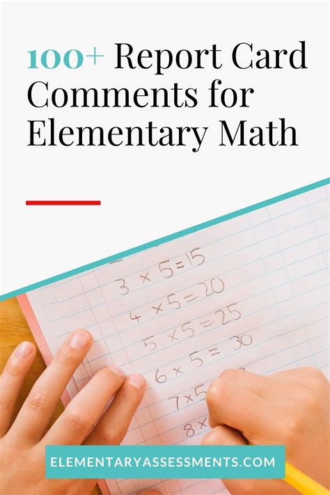 Report Card Comments For Elementary Math You Ll Love These