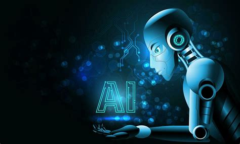 Robot Man Artificial Intelligence With A Beautiful Face Look At Logo AI