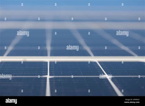 Detailed Perspective On Solar Panel Cells Green Energy Stock Photo