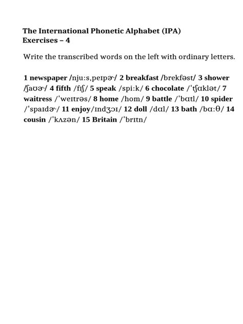 ipa exercises 4 1 key pdf