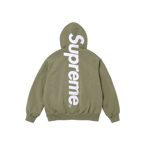 슈프림 사틴 아플리케 후드 스웨트셔츠 라이트 올리브 23fw Supreme Kream