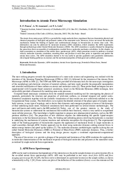 pdf introduction to atomic force microscopy simulation