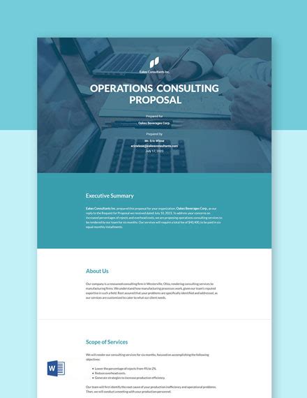 FREE Consulting Proposal Templates Word DOC Google Docs Apple Pages Template Net