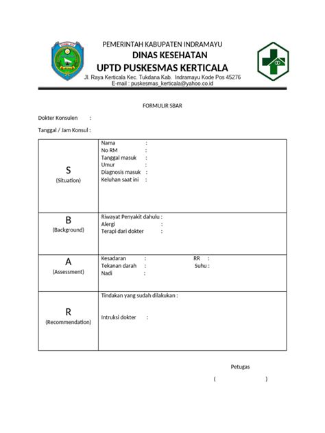 Formulir Sbar Pdf