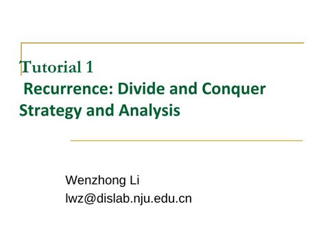 Pdf Tutorial 1 Recurrence Divide And Conquer Strategy And Analysis Dokumentips