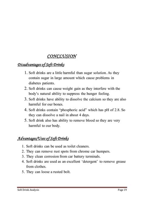 Soft Drink Analysis Docx Chemistry Science