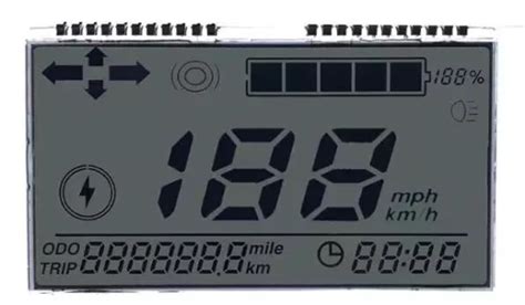 Tn Stn Htn Va 7 Segment LCD Monochrome Electric Scooter Speedometer