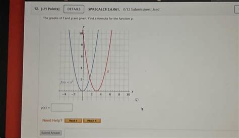 Solved The Graphs Of F And G Are Given Find A Formula For