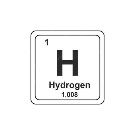 Premium Vector Hydrogen Periodic Table Chemical Symbol Flat Icon