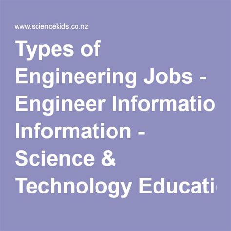 Types Of Engineering Jobs Engineer Information Science And Technology