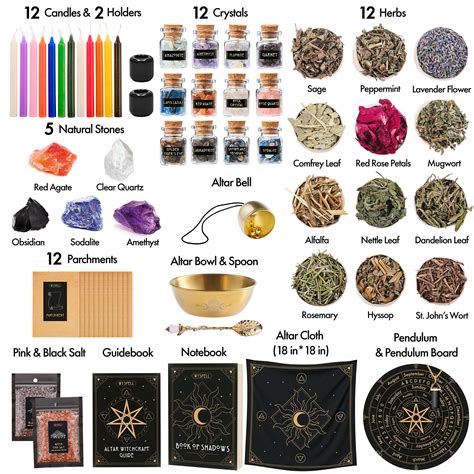 Large Witchcraft Kit 65 Pcs Witch Altar Starter Kit